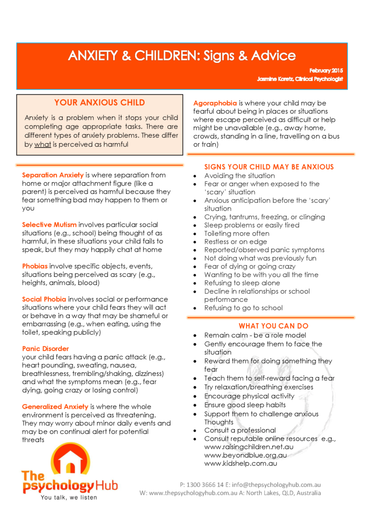 Anxiety & Children: Signs & Advice - The Psychology Hub