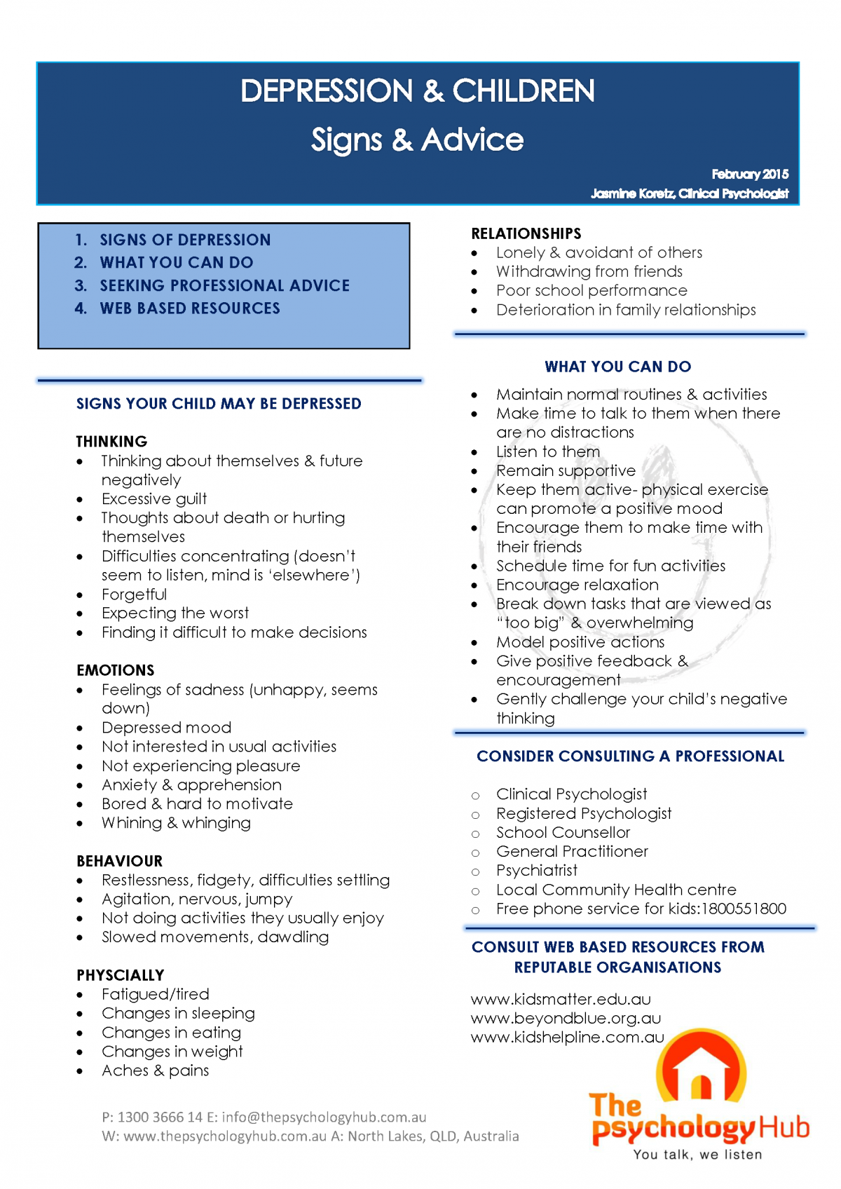 Depression & Children: Signs & Advice - The Psychology Hub